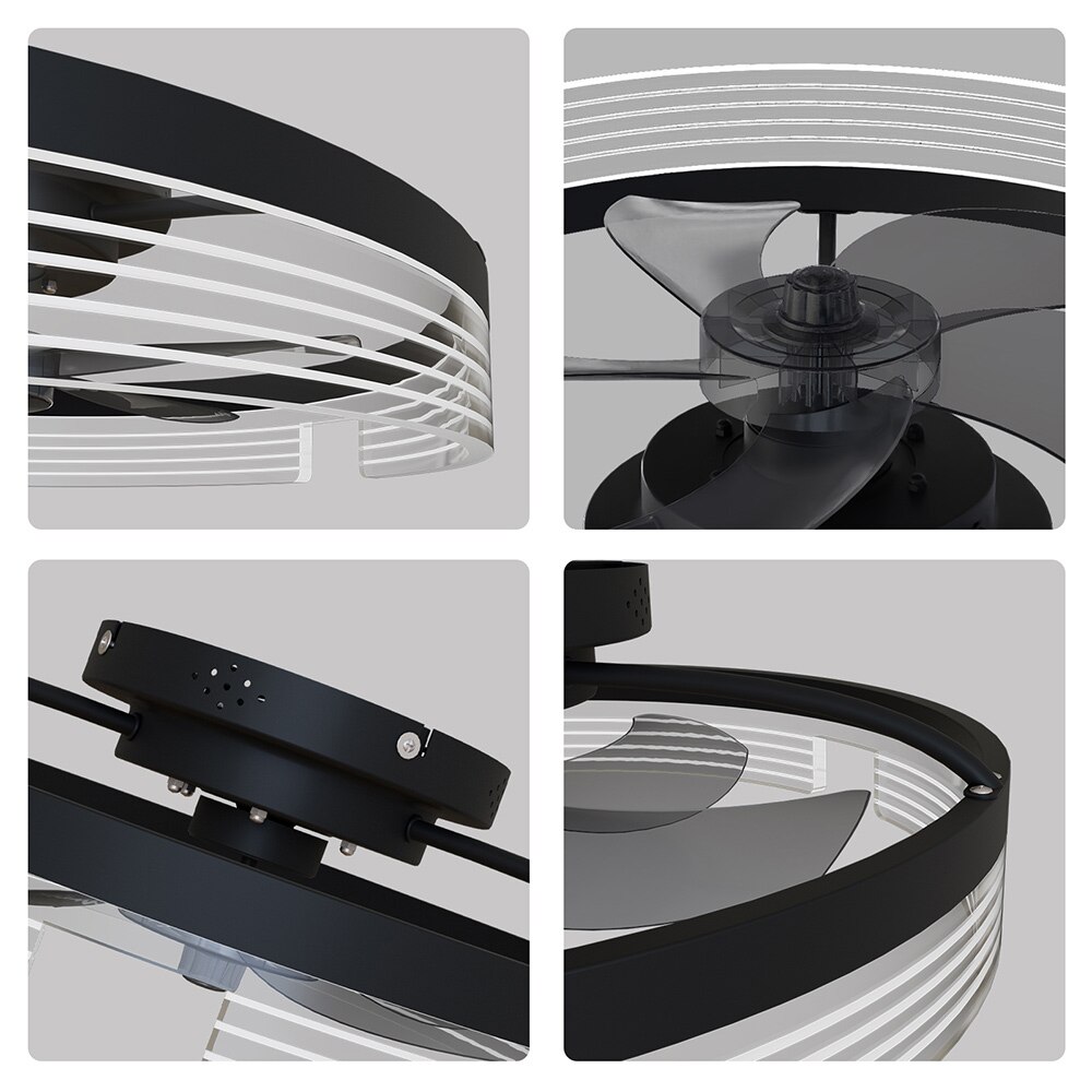 Ventilator tavan, LED, Cu telecomanda, Negru - eMAG.ro