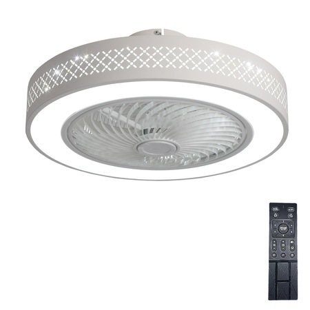 Ventilator de tavan, Lumina, Cu telecomanda, Alb - eMAG.ro