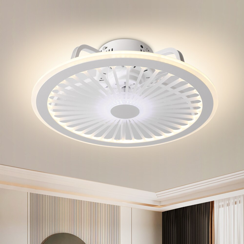 Ventilator de tavan, LED, Cu telecomanda, Alb - eMAG.ro