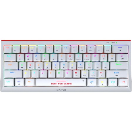 Tastatura Marvo KG962G, iluminare RGB, USB-C, alb - eMAG.ro