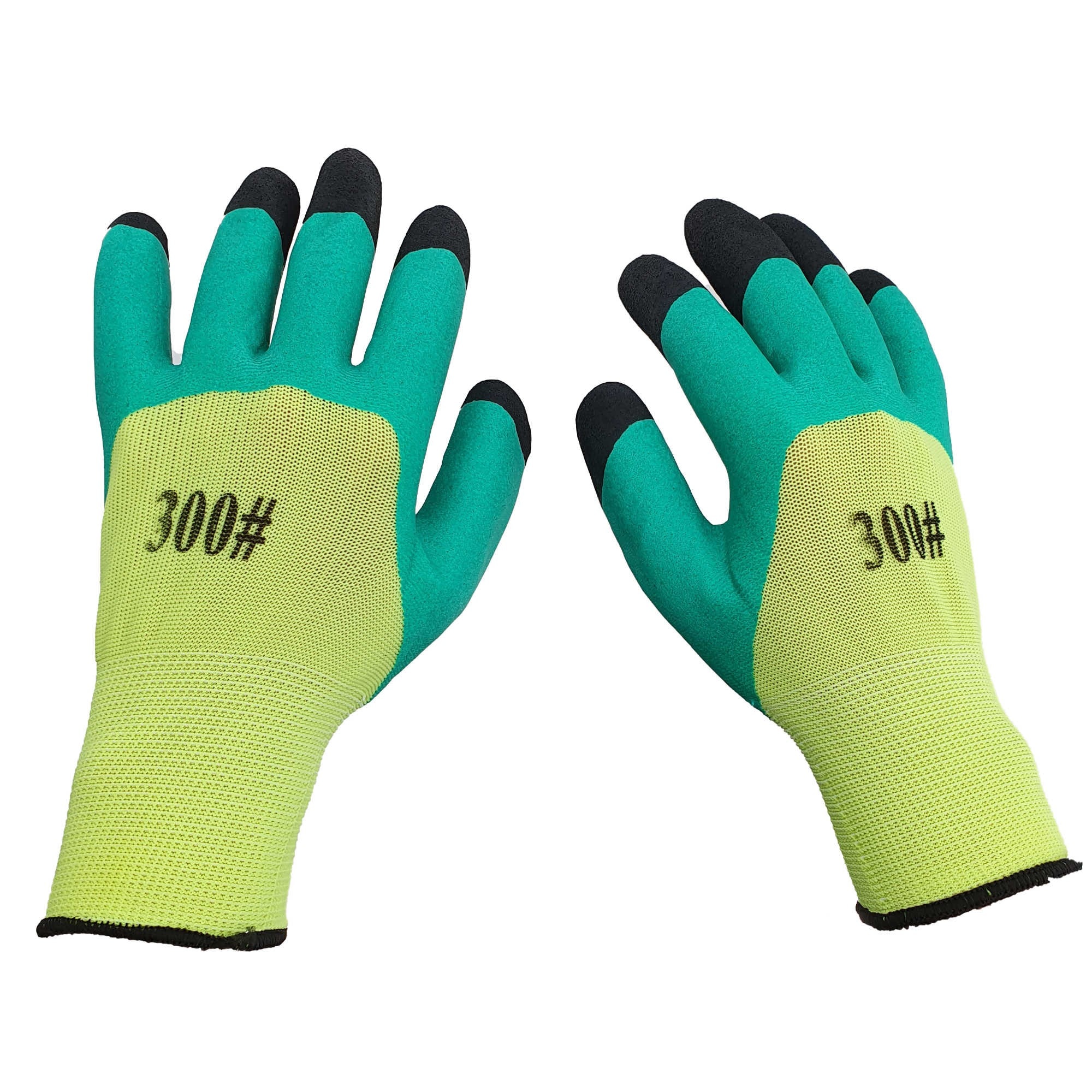 Manusi de lucru din spuma, culoarea verde cu degete negre, marimea 10 ...