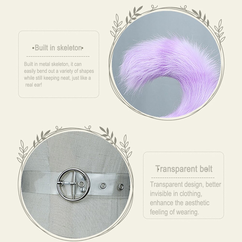 Coada de pisica Cozevdnt, Faux Fur, reglabila, mov, 80cm - eMAG.ro