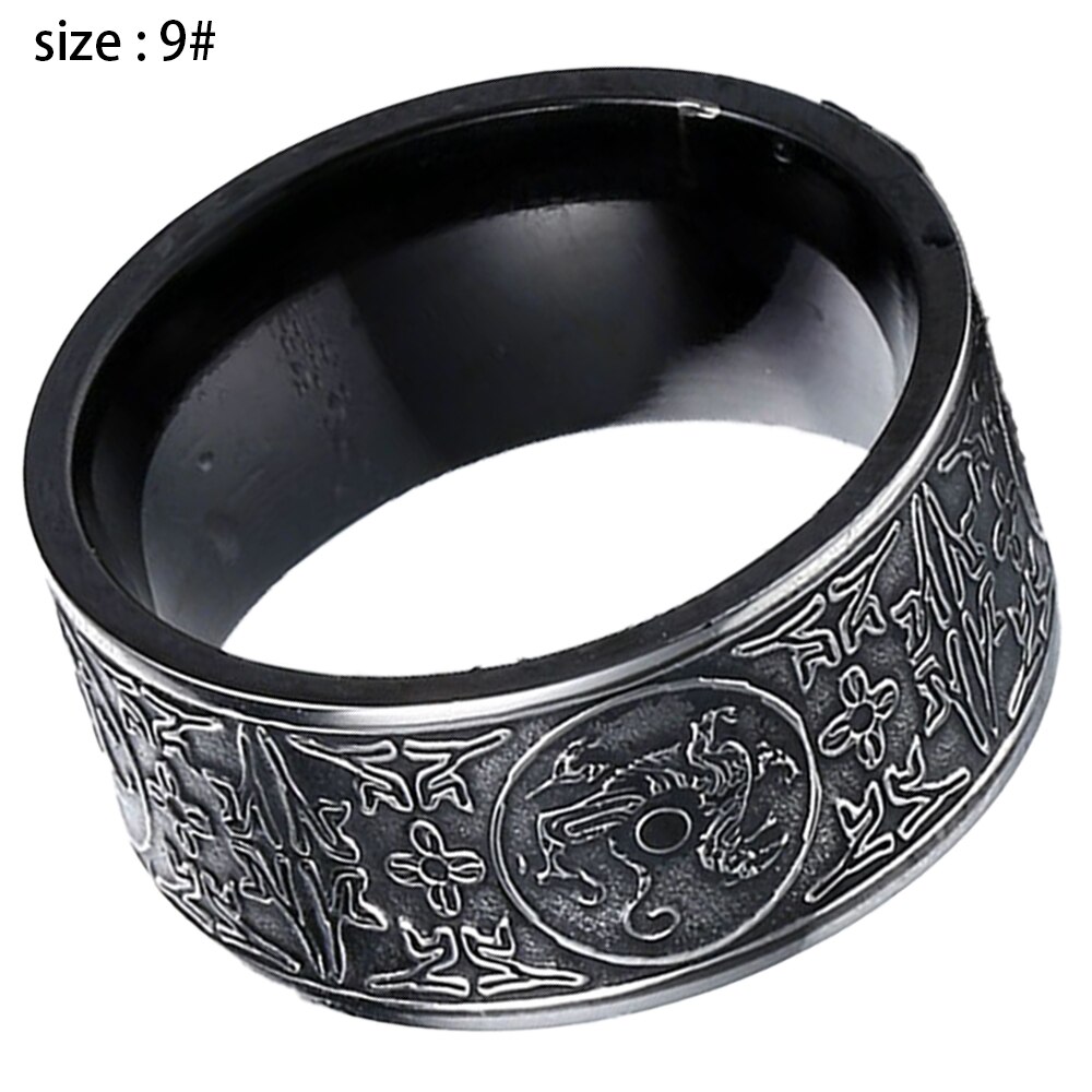 Inel barbati, Cozevdnt, Inox, Negru, Marimea 9 - eMAG.ro