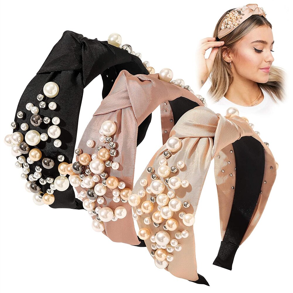 Set 2 bentite par, Cozevdnt, Cu perle, Negru/Gri - eMAG.ro