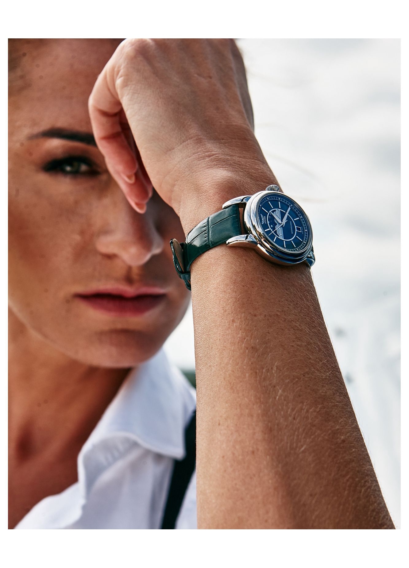 Ceas dama, Aviator, Inox/Piele naturala, Quartz, Verde - eMAG.ro