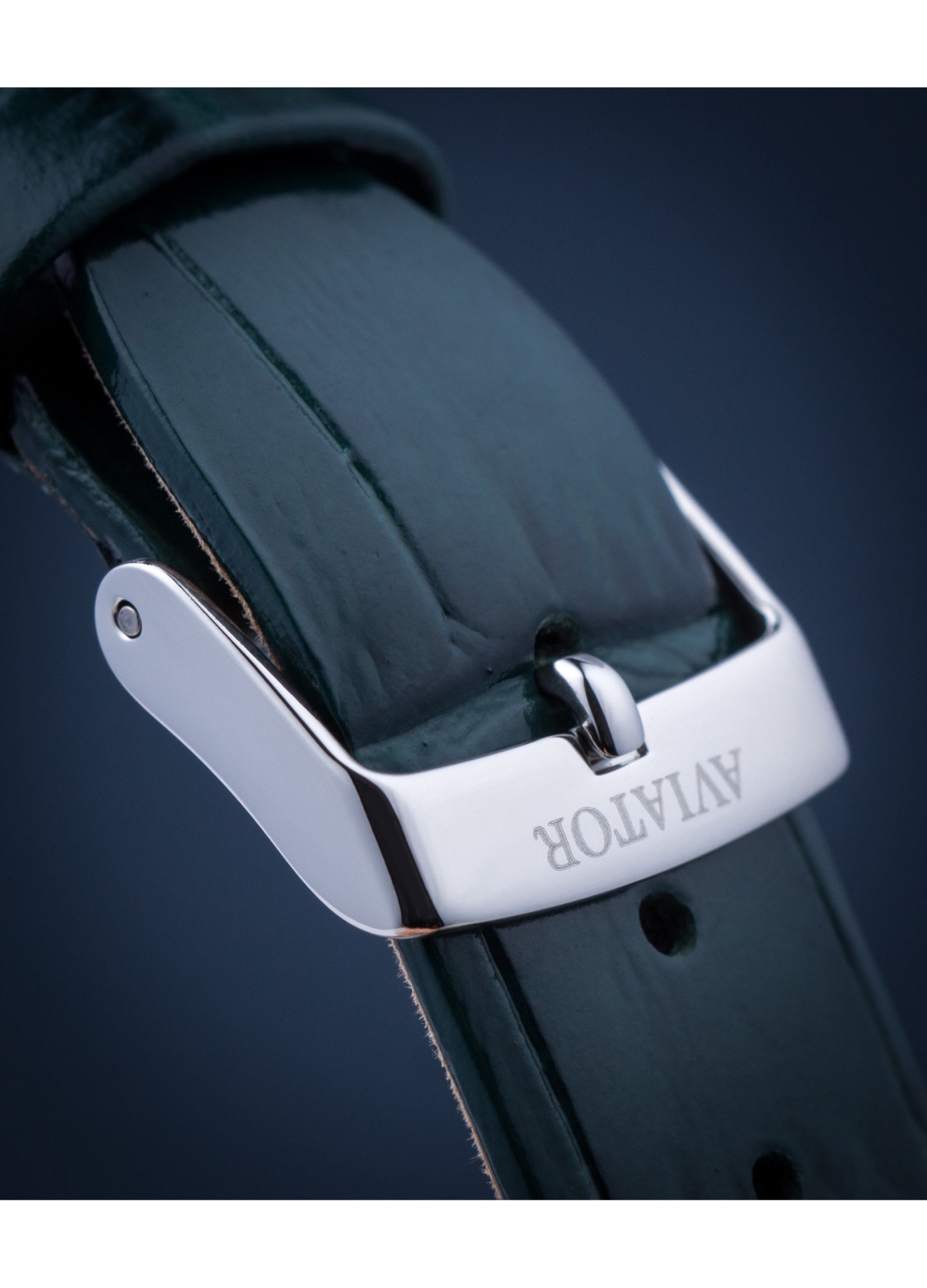 Ceas dama, Aviator, Inox/Piele naturala, Quartz, Verde - eMAG.ro