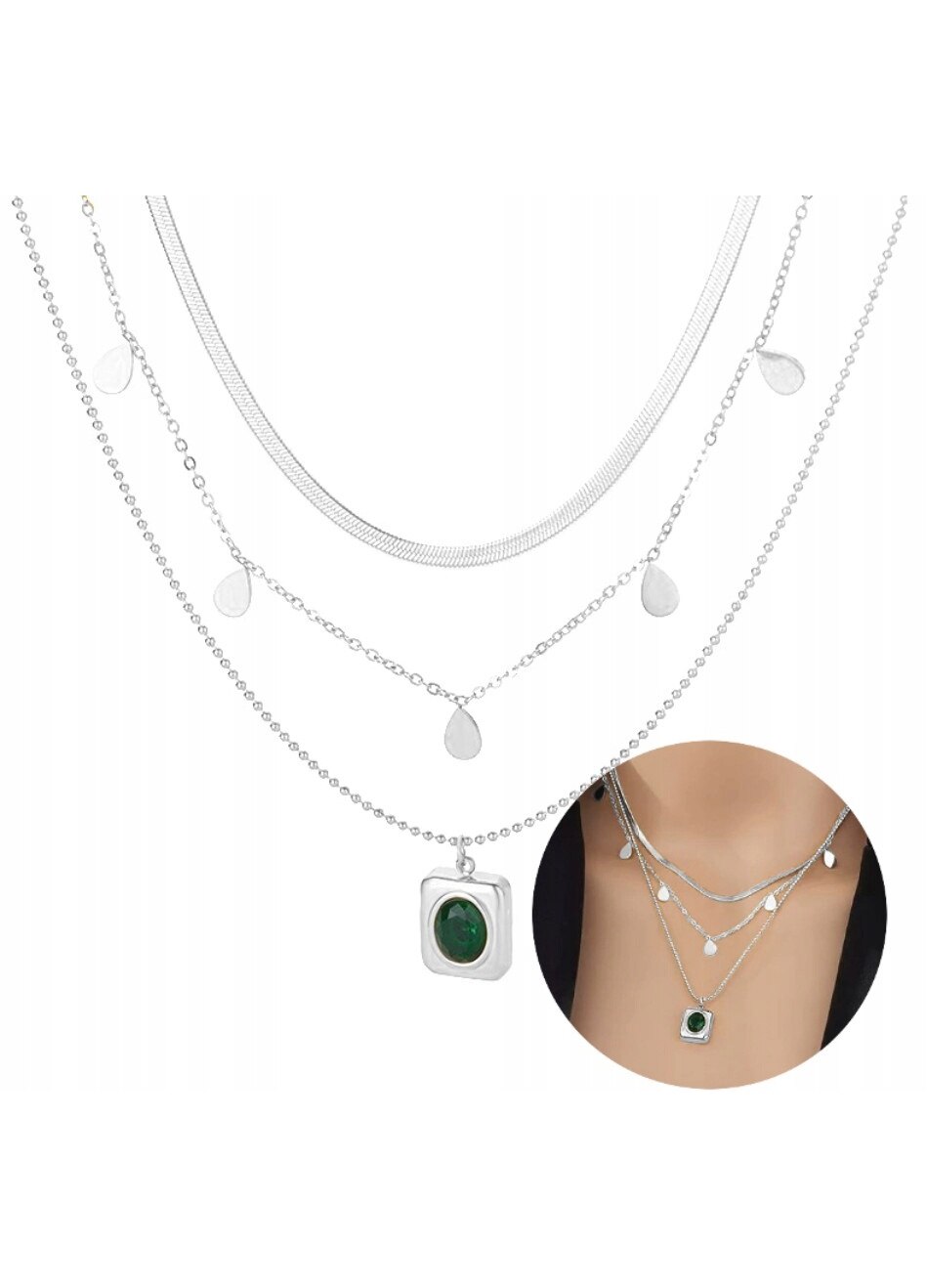 Colier dama, Edibazzar, Inox, Argintiu - eMAG.ro