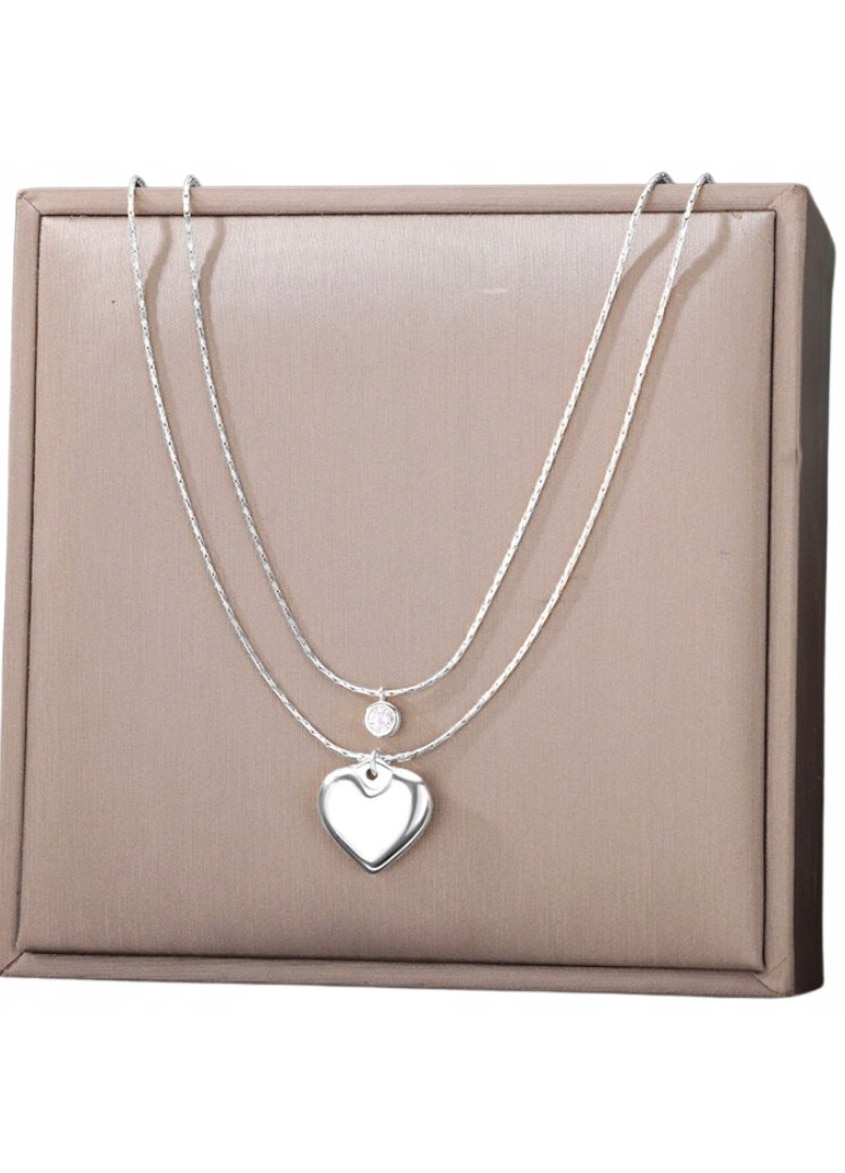 Colier Inima Argint 18K 316L - eMAG.ro