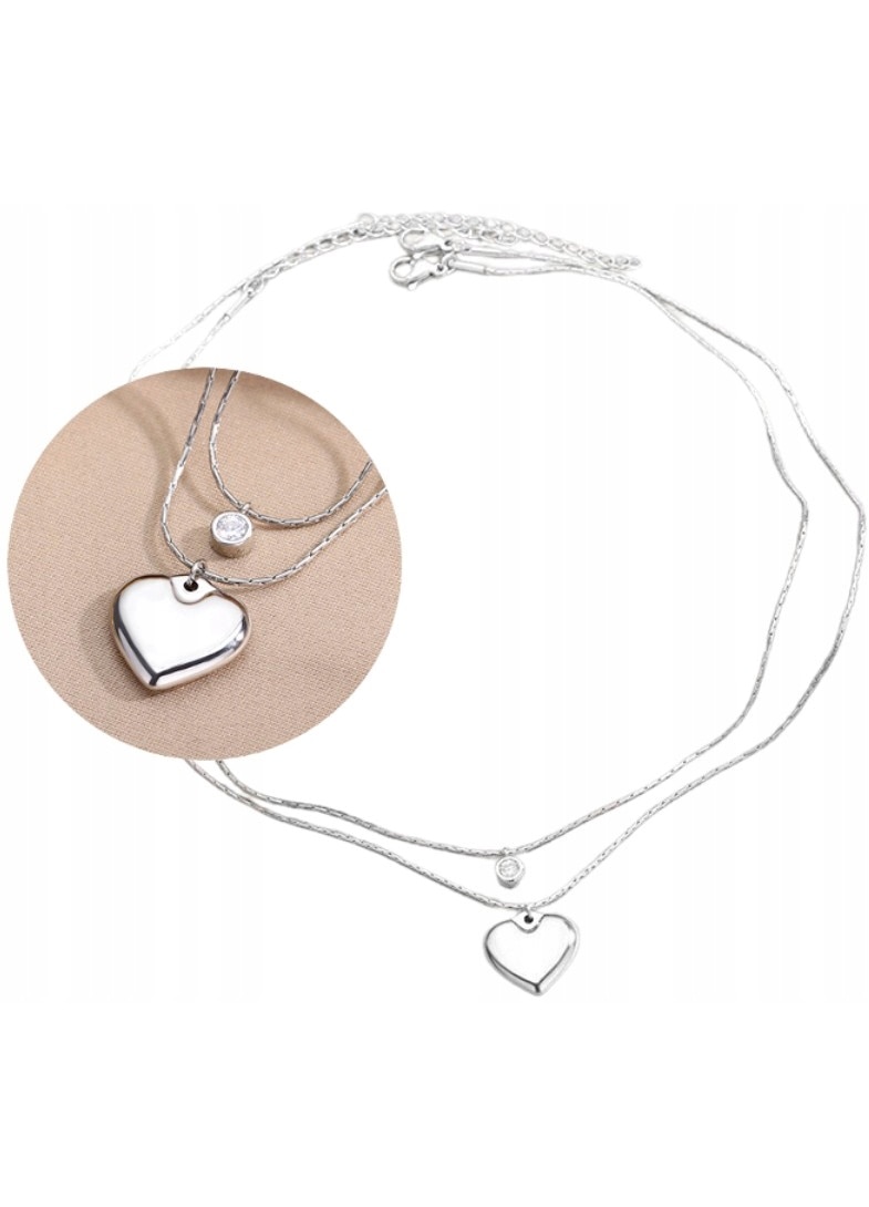 Colier Inima Argint 18K 316L - eMAG.ro