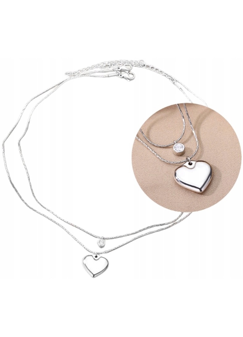 Colier Inima Argint 18K 316L - eMAG.ro
