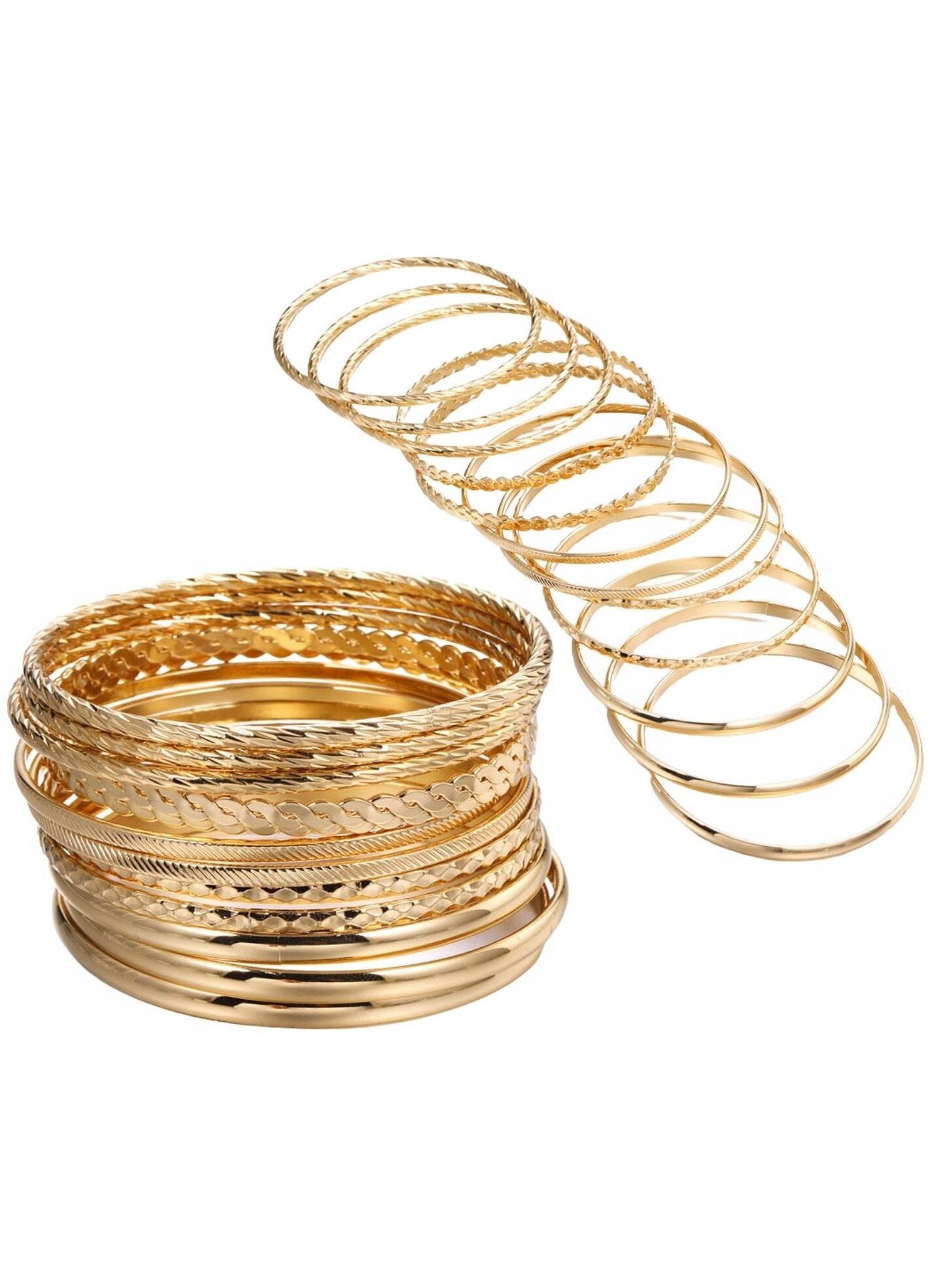 Set 12 bratari, Edibazzar, Metal, 7 cm, Auriu - eMAG.ro