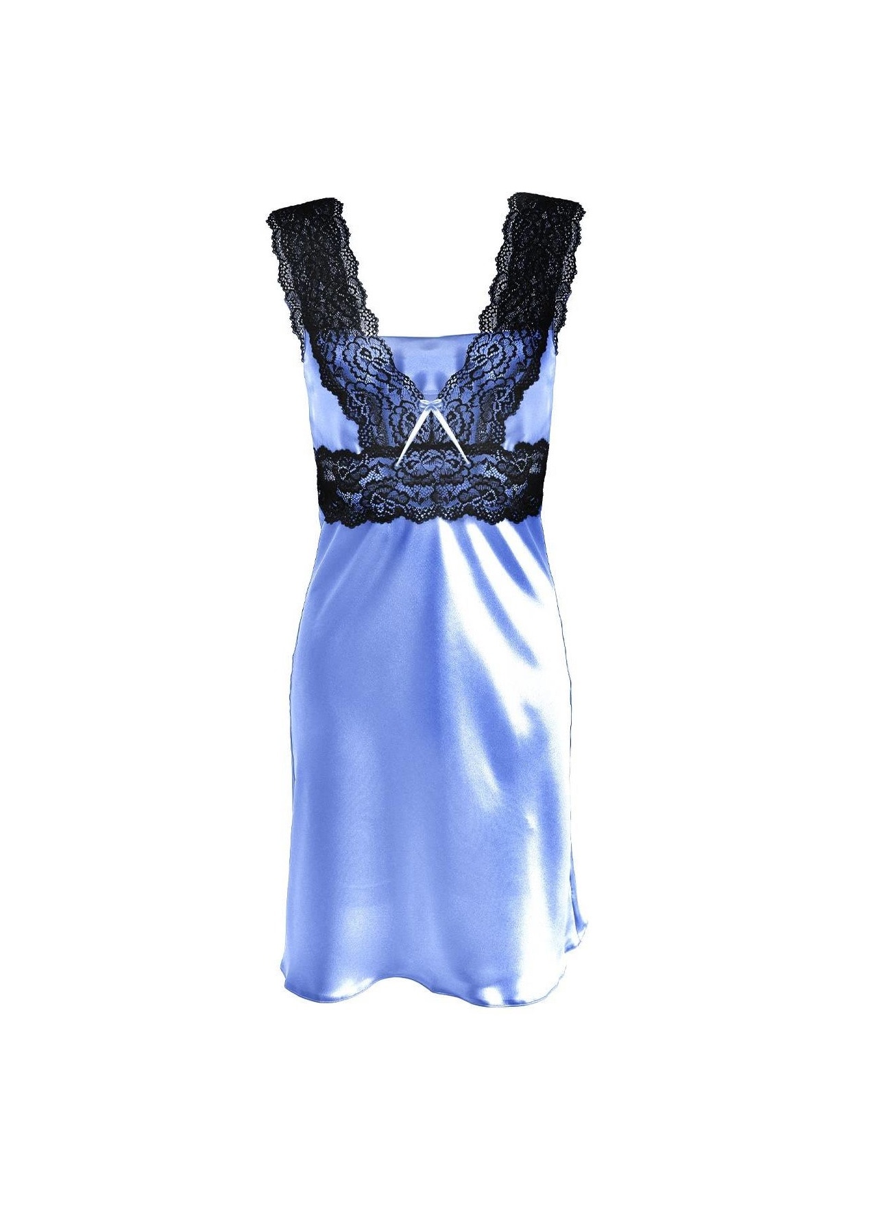 Furou dama, Dkaren, Satin/Dantela, Albastru/Negru, XS - eMAG.ro