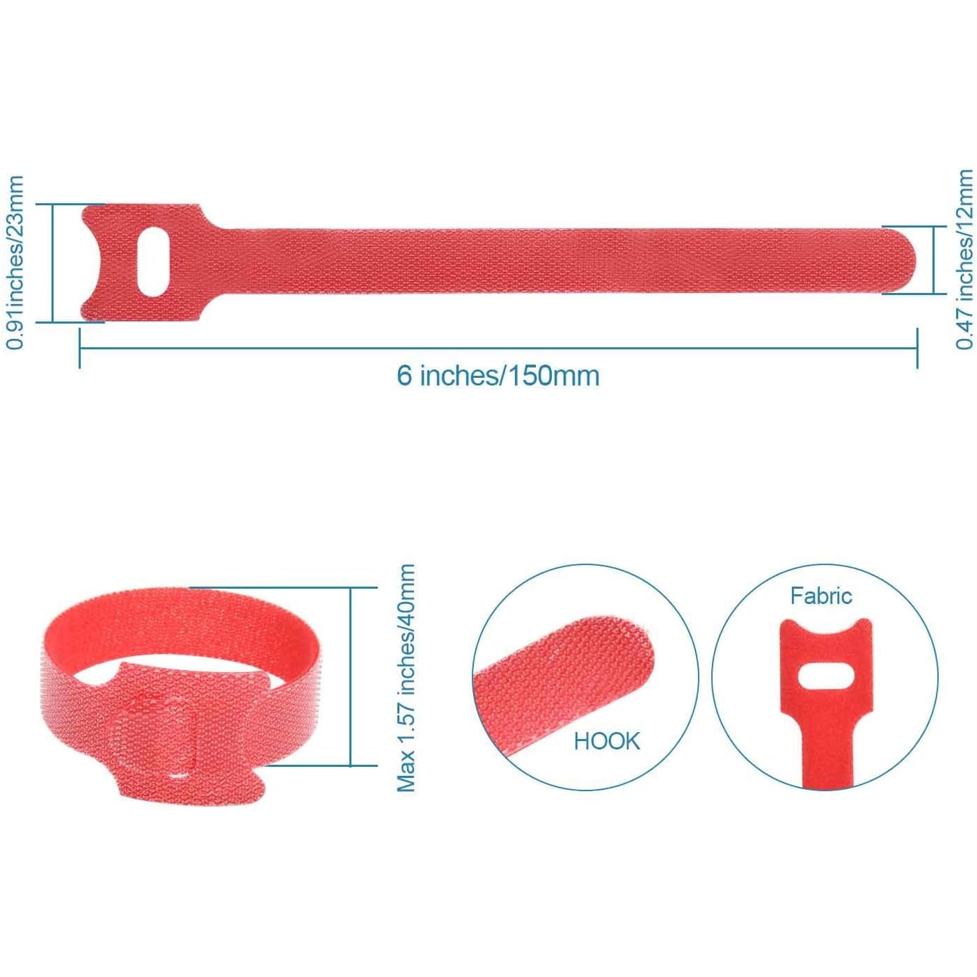 Set 50 coliere prindere pentru cabluri reutilizabile, JeiibrZui, Panza ...