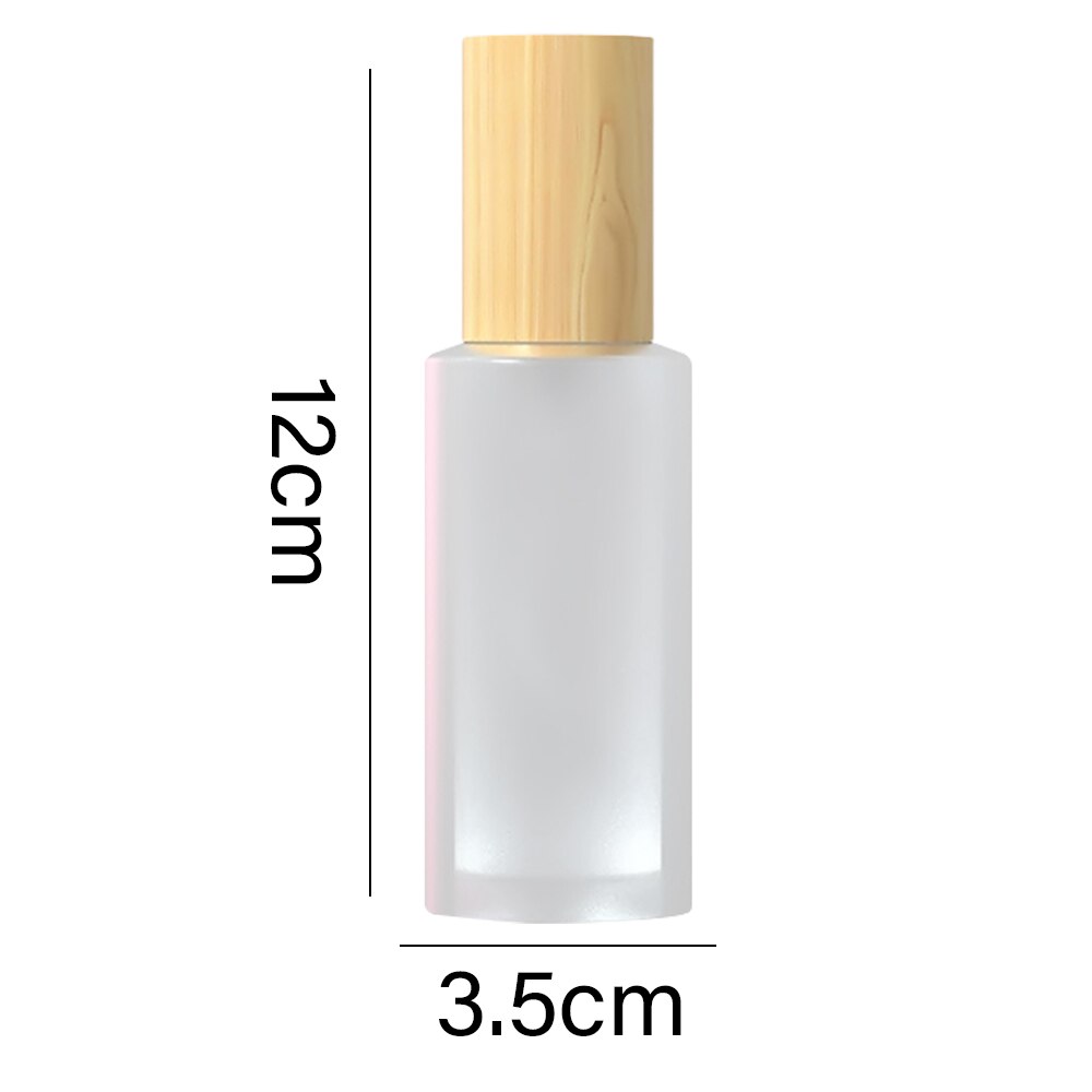 Set 2 recipiente cosmetice, Sticla/Lemn, 50ml, Reutilizabile ...