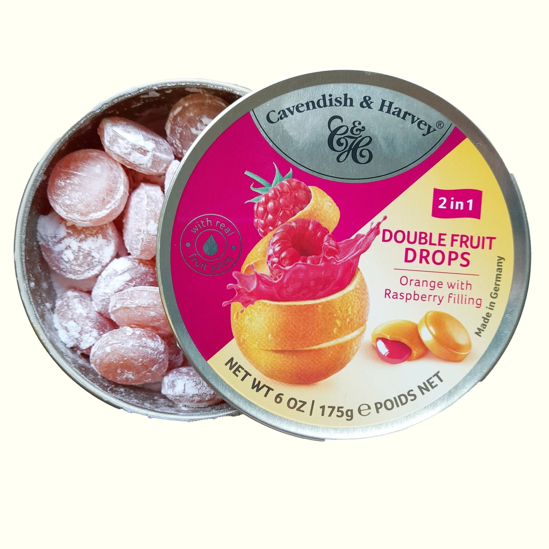 Dropsuri cu aroma de portocala cu umplutura de zmeura, Cavendish ...