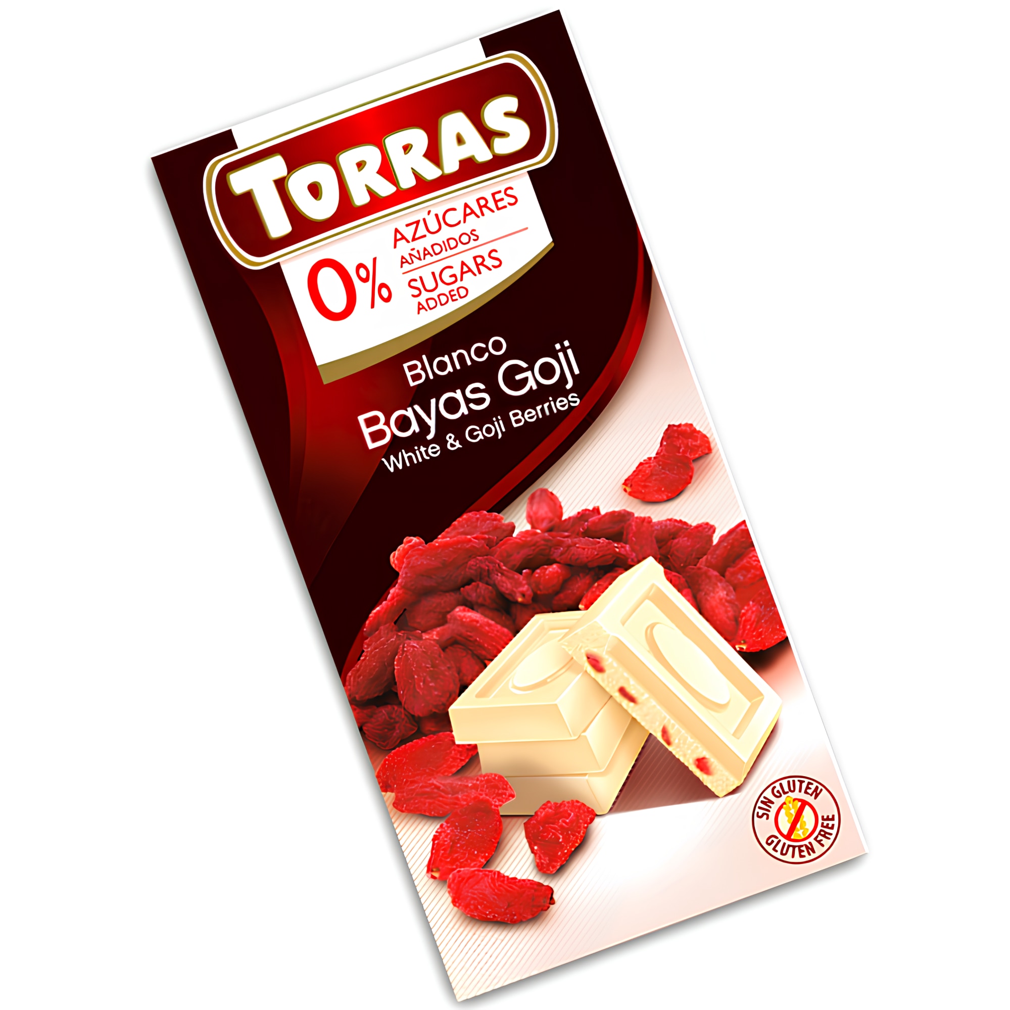 Ciocolata alba din lapte integral cu fructe de goji, 0% zahar, fara ...