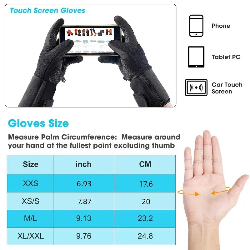 Manusi incalzite, SW04, electrice, poliester, 3 niveluri, negru - eMAG.ro