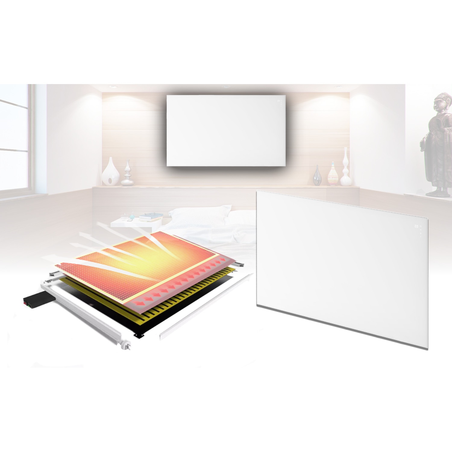 Panou cu infrarosu, THUNDER, Comfort-1200W, Lungime cablu retea 1.5m ...