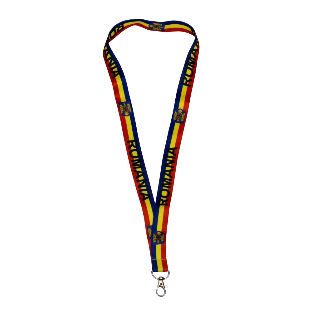 Snur textil cu carabiniera, Romania, tricolor, 47 cm, OnemisFlot - eMAG.ro