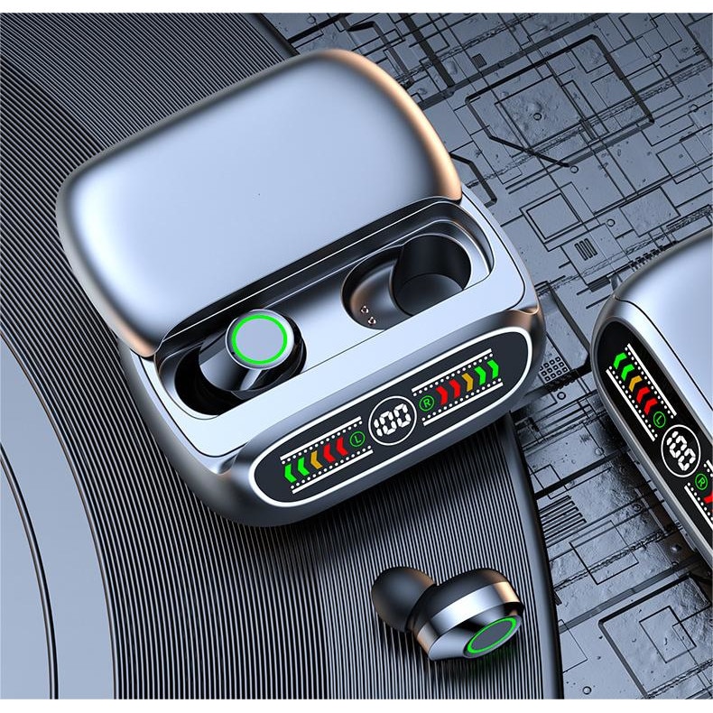 Casti de gaming fara fir, Afisaj LED, Negru - eMAG.ro