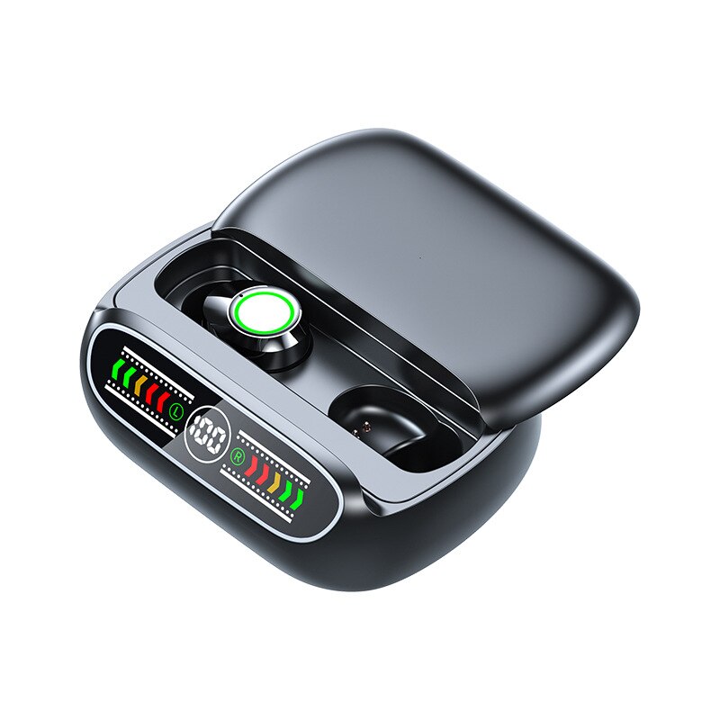 Casti de gaming fara fir, Afisaj LED, Negru - eMAG.ro