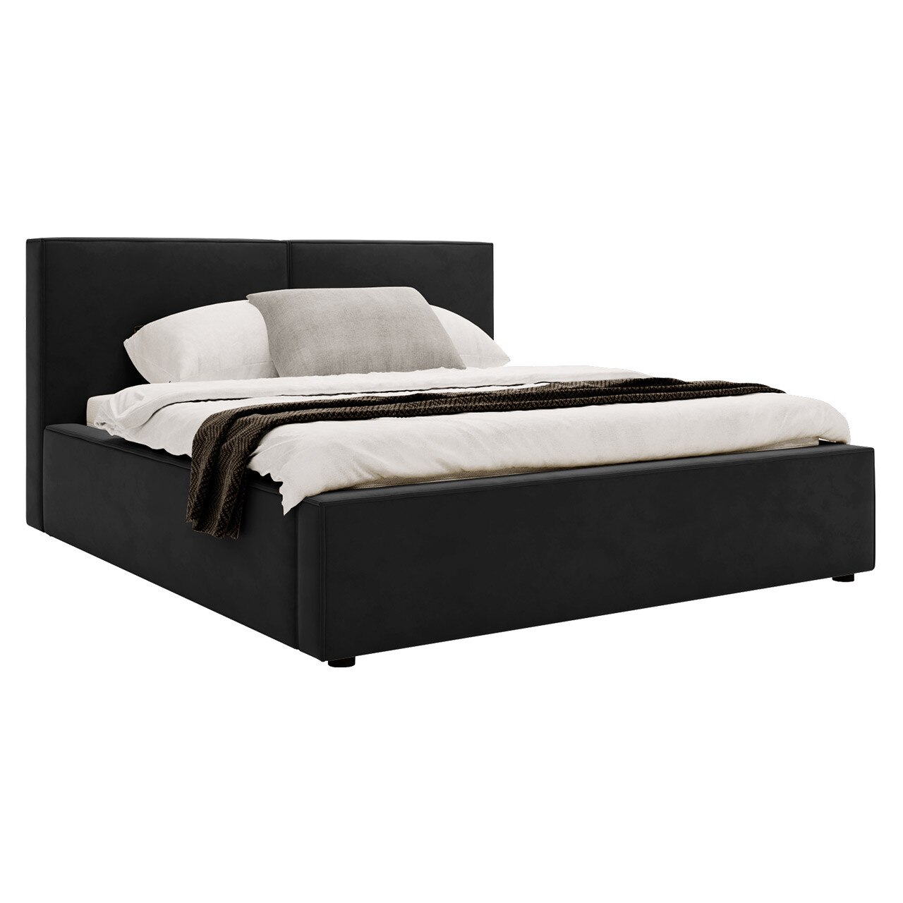 Pat tapitat Sokoz, Mirjan24, negru, 160x200 - eMAG.ro