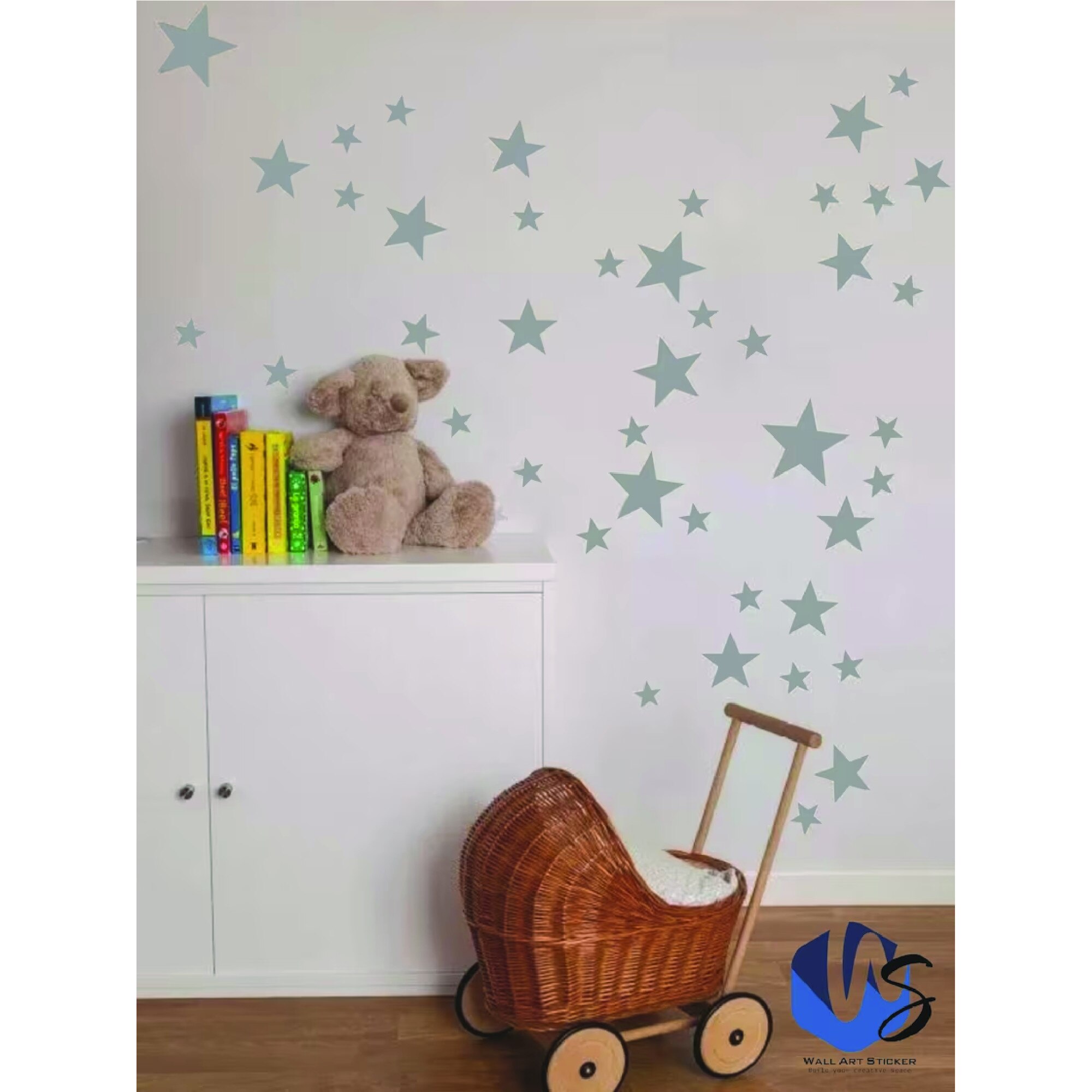 Sticker decorativ Perete, Stelute, Gri - eMAG.ro