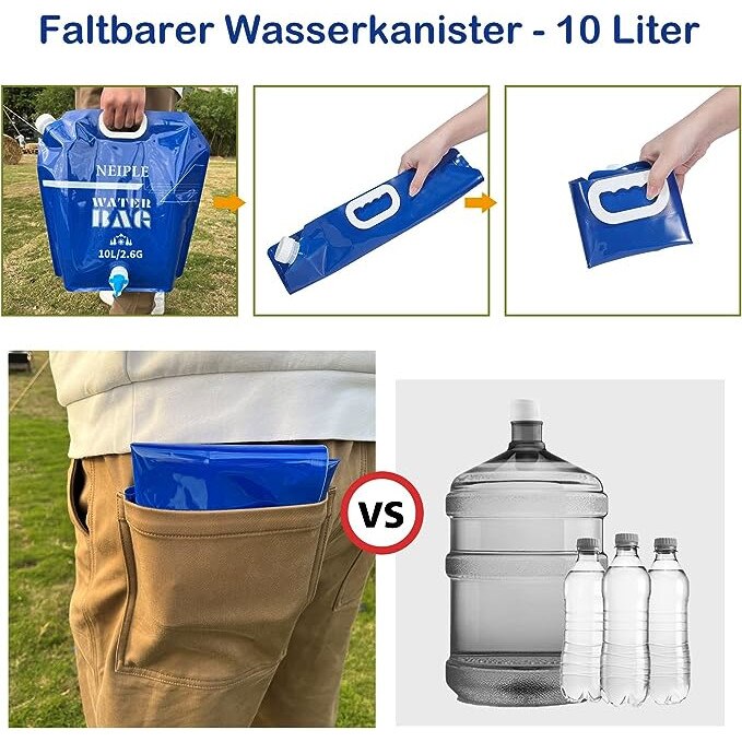 Recipient Pliabil, Set de 4 Pungi pentru Lichid, 10 litri, 2 iesiri ...