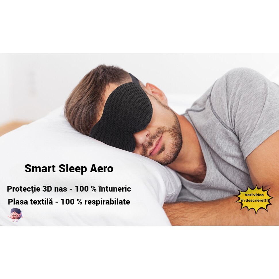 Masca pentru somn 3D spuma memorie, blocheaza Total lumina, protectie ...