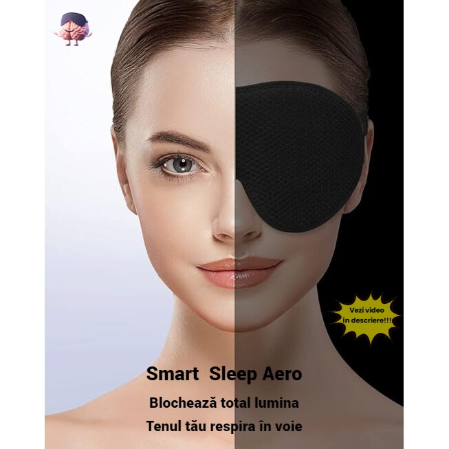 Masca pentru somn 3D spuma memorie, blocheaza Total lumina, protectie ...