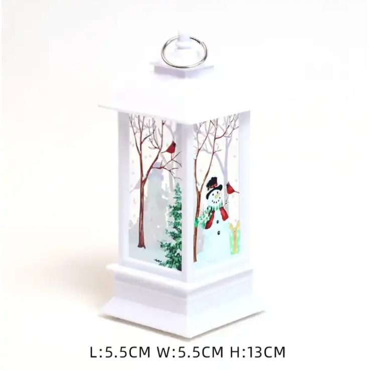 Set 5 Mini felinare LED alb, decoratiune Craciun, lumina calda, 13 cm ...