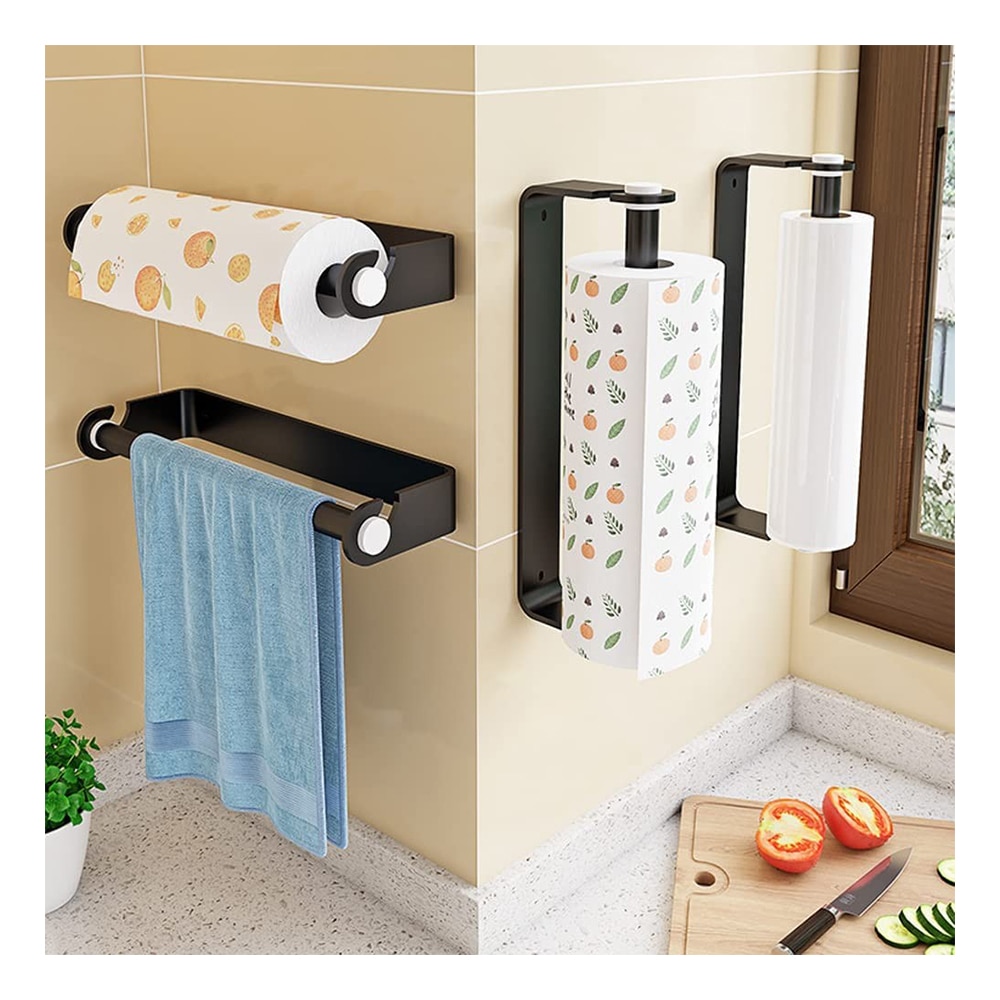 Suport rola, de hartie, pentru bucatarie, negru, 33 x 11 x 3.5 cm - eMAG.ro