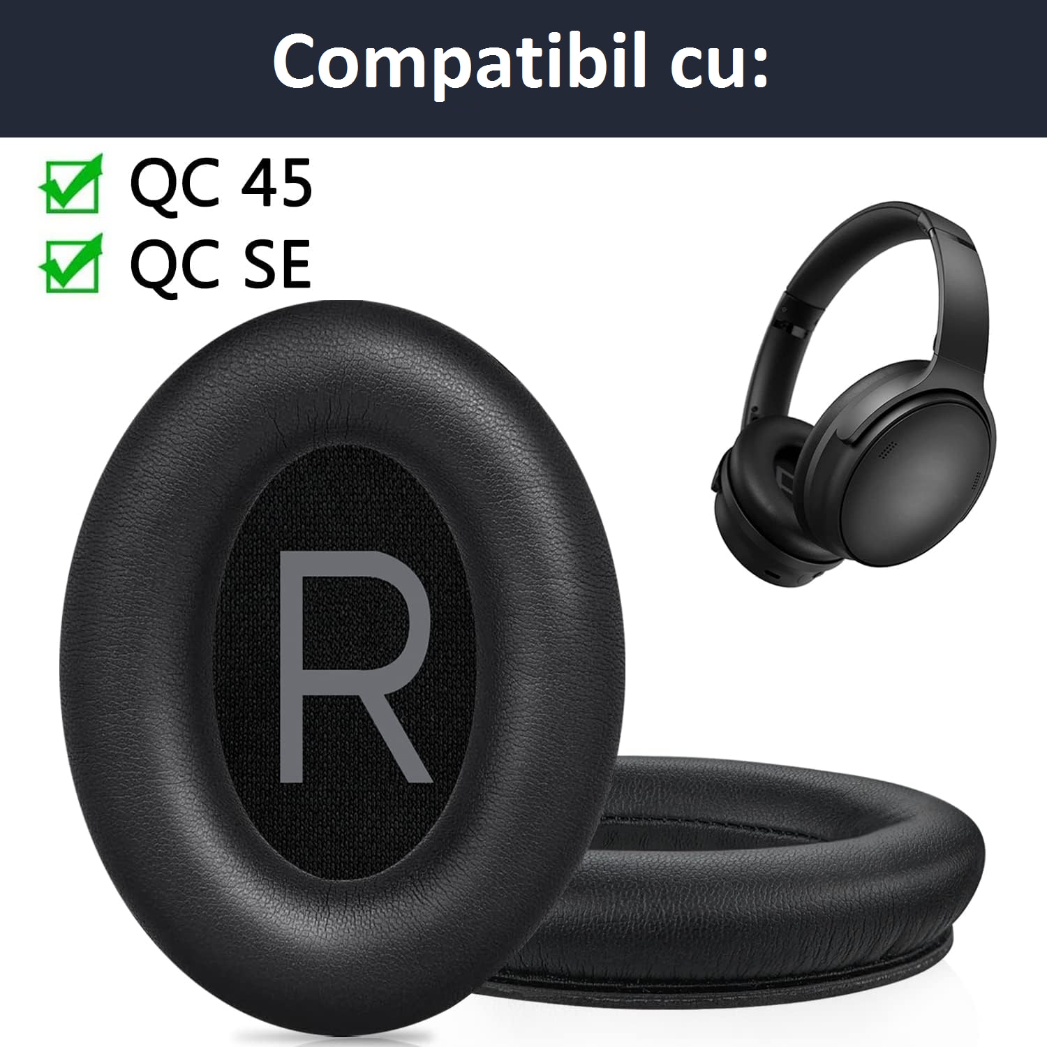 Комплект от 2 броя MTP гъби за слушалки Bose QuietComfort 45, QC45 ...