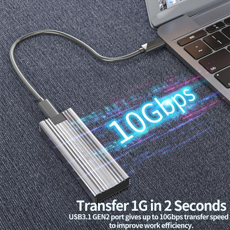 Carcasa Rack SSD NVMe M.2 Acasis, Viteza transfer 10Gbps, Cablu USB-C ...