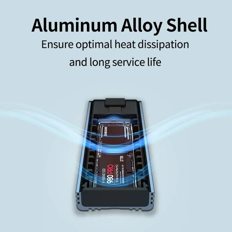 Carcasa Rack SSD NVMe M.2 Acasis, Viteza transfer 10Gbps, Cablu USB-C ...