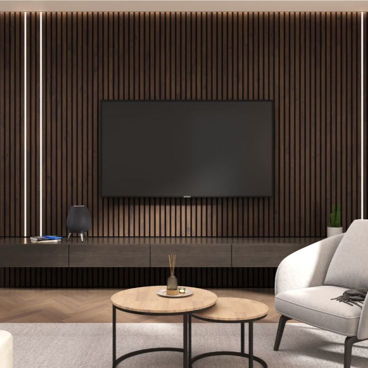 Riflaj MDF decorativ LDA PREMIUM de tip Panou Acoustic, Stejar Tabac British OAK, 260x40 cm ...