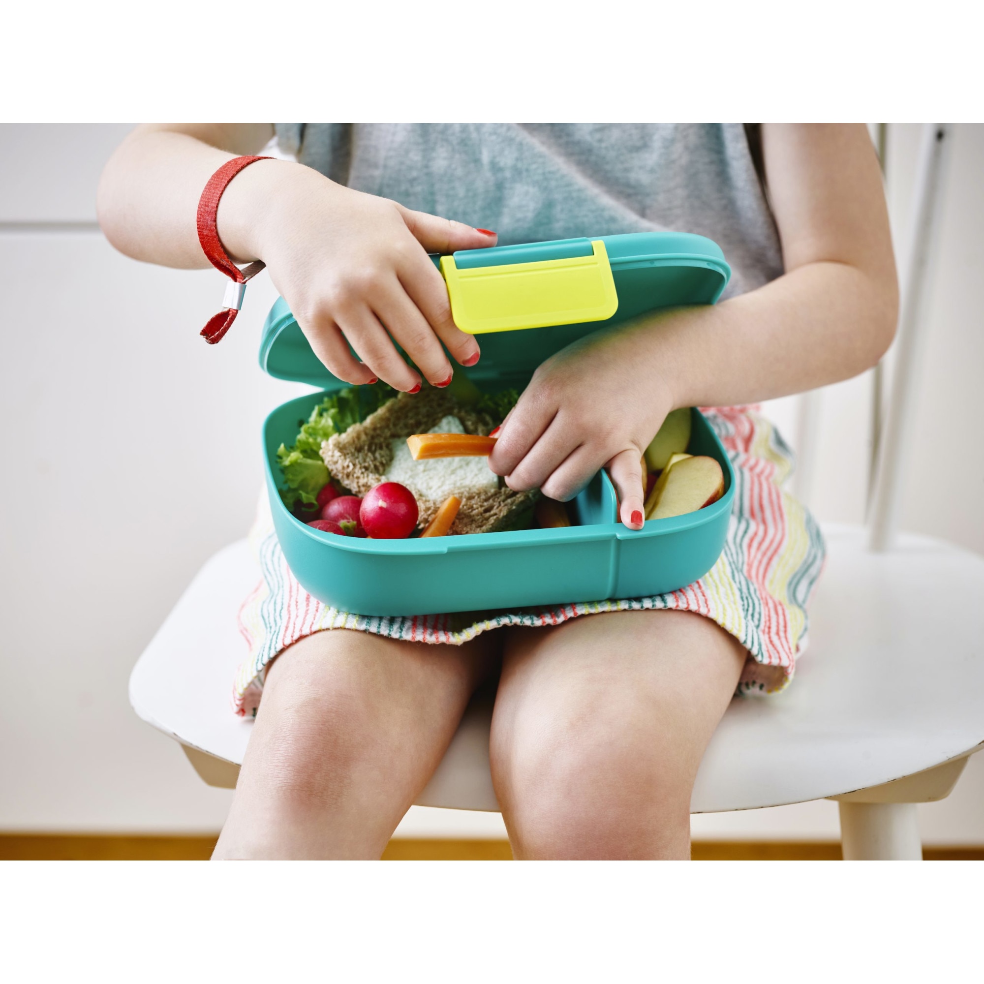 Caserola, Tupperware, cu balama, compartimentata, aqua - eMAG.ro