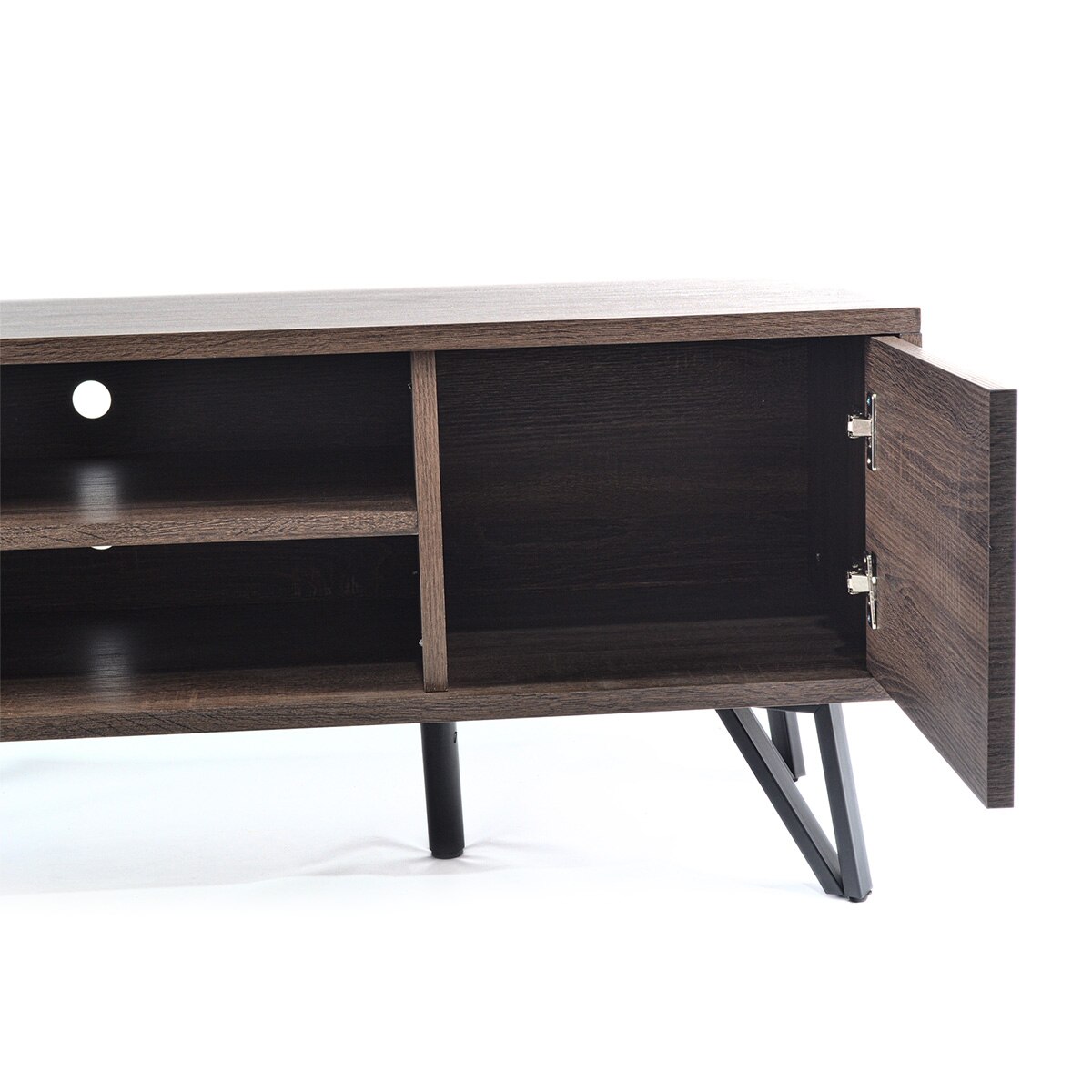 Comoda TV, stil modern, inaltime 50cm, Naimeed TV-6002, Stejar Inchis ...