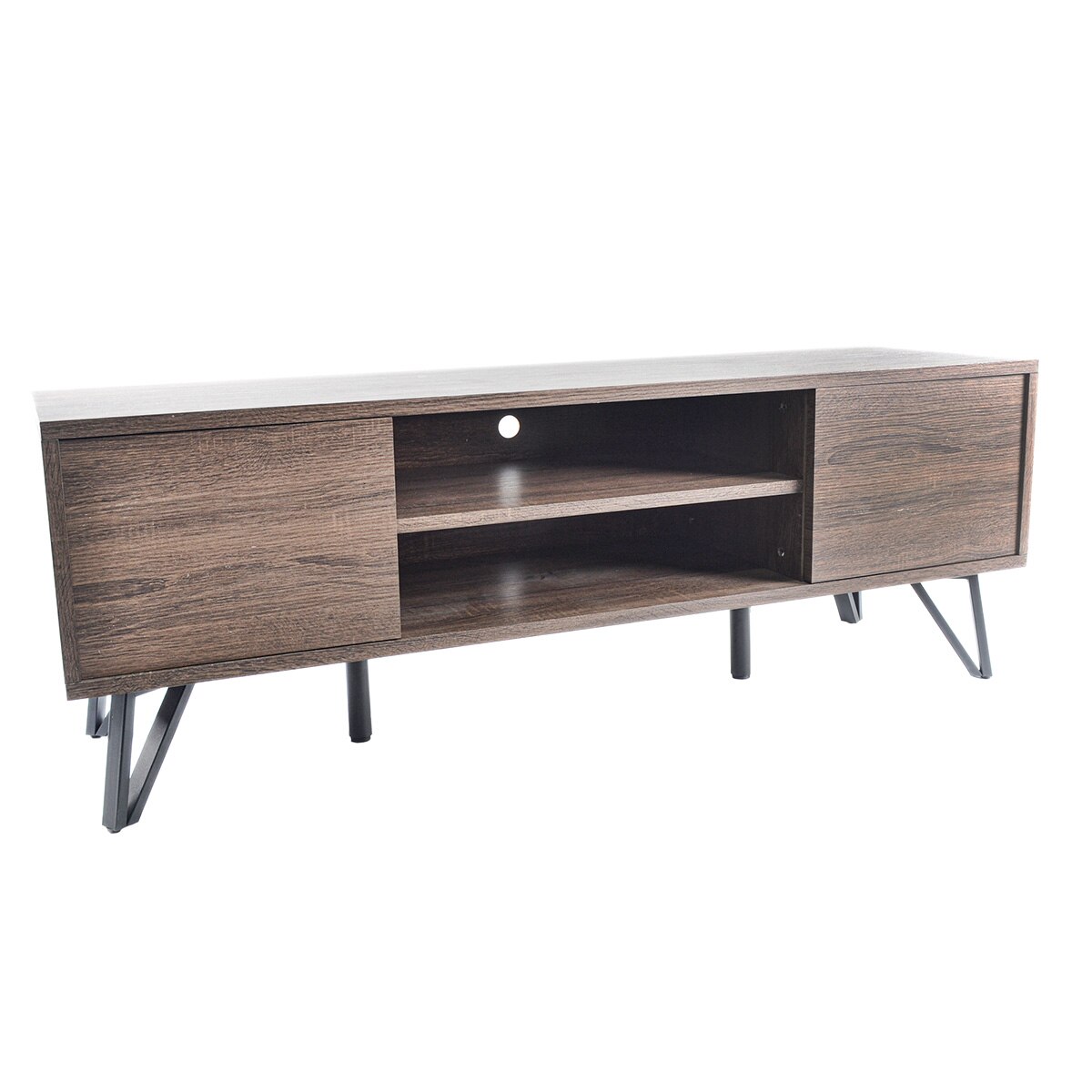 Comoda TV, stil modern, inaltime 50cm, Naimeed TV-6002, Stejar Inchis ...