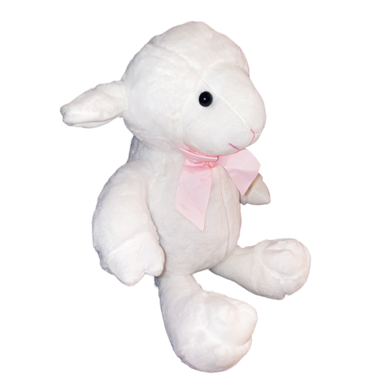 Jucarie de plus Oaie cu fundita roz, 45cm - eMAG.ro