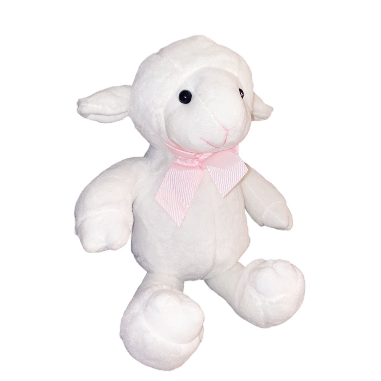 Jucarie de plus Oaie cu fundita roz, 45cm - eMAG.ro