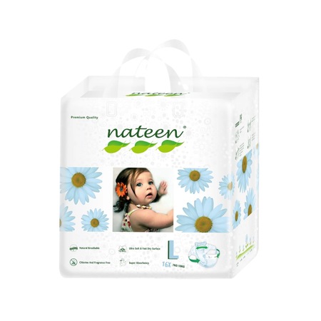 Scutece biodegradabile, ecologice, Nateen Premium Line, Large (marimea ...