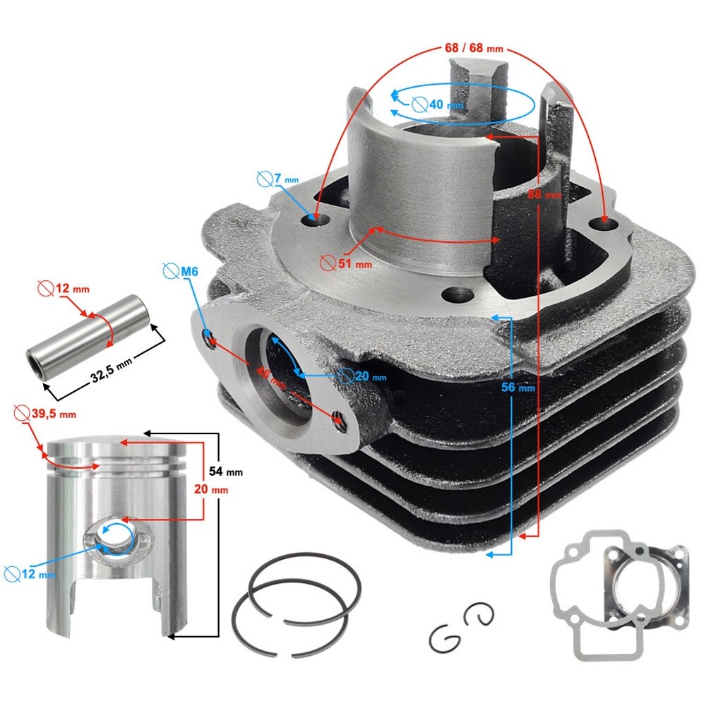 Set motor scuter Piaggio Typhoon 50cc, 40.00mm - eMAG.ro