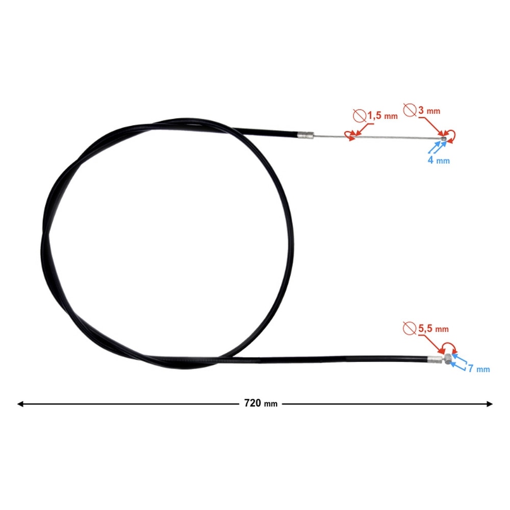 Cablu acceleratie Pocket-Bike-Mini-Cross, lungime 720mm - eMAG.ro