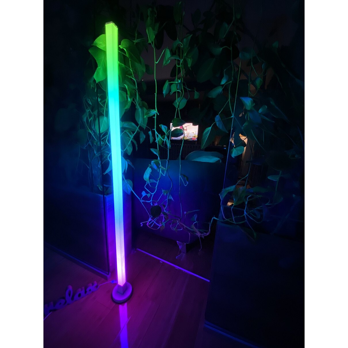 Veioza Lampadar RGB Neon, Lumina Ambientala, 150cm inaltime, Kit ...