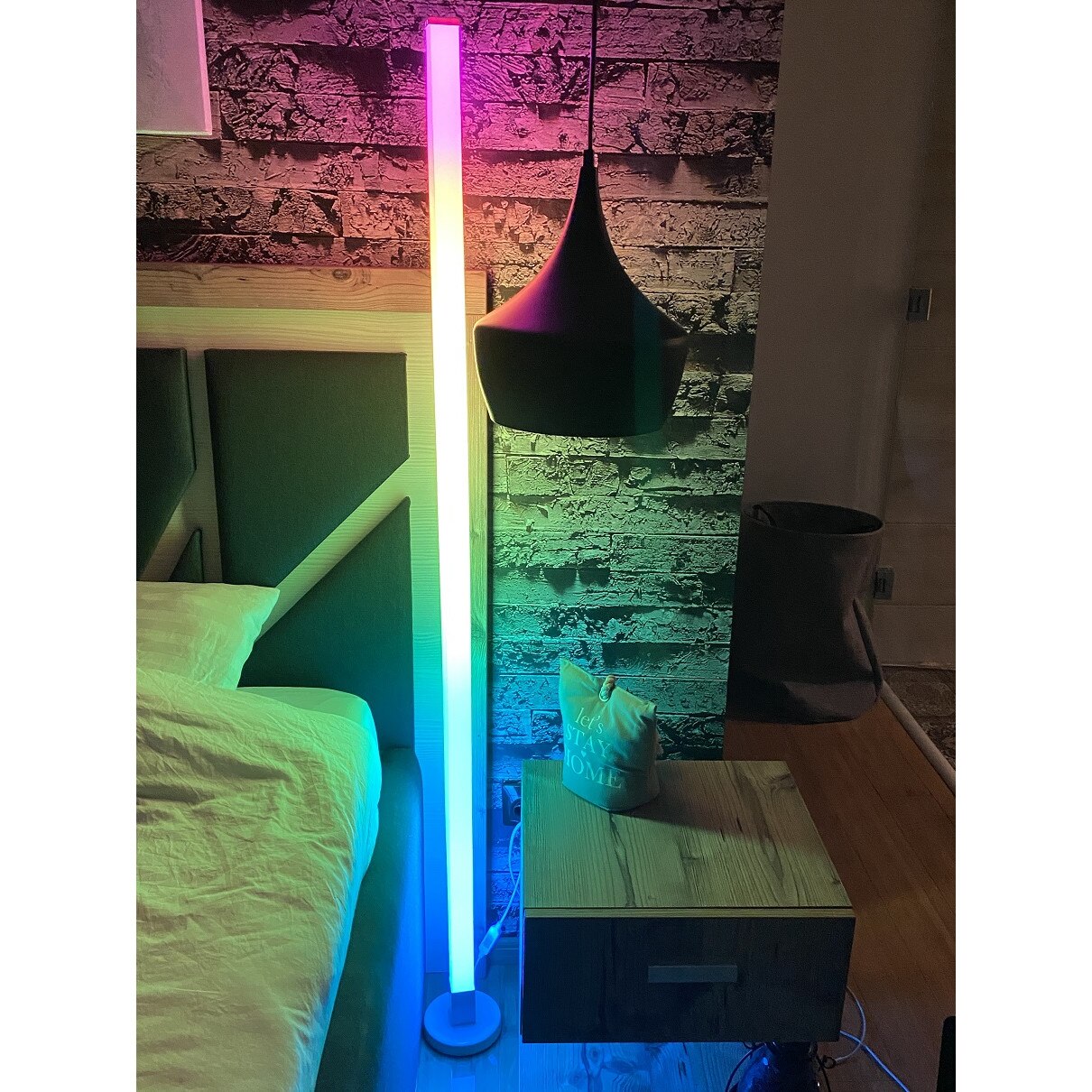 Veioza Lampadar RGB Neon, Lumina Ambientala, 150cm inaltime, Kit ...
