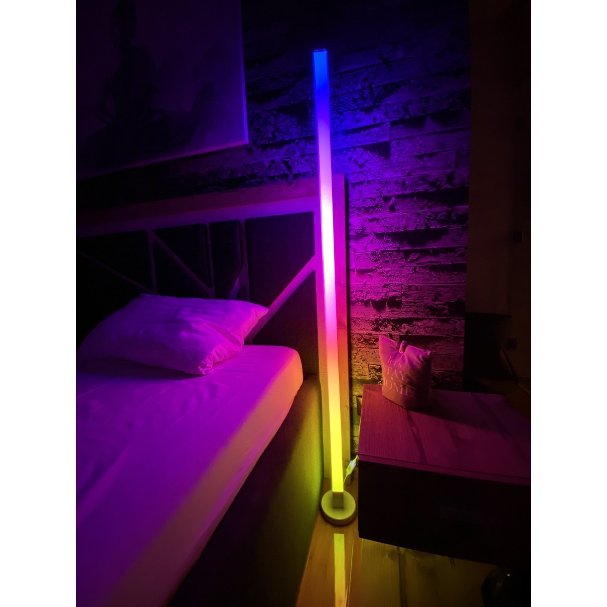 Veioza Lampadar RGB Neon, Lumina Ambientala, 150cm inaltime, Kit ...