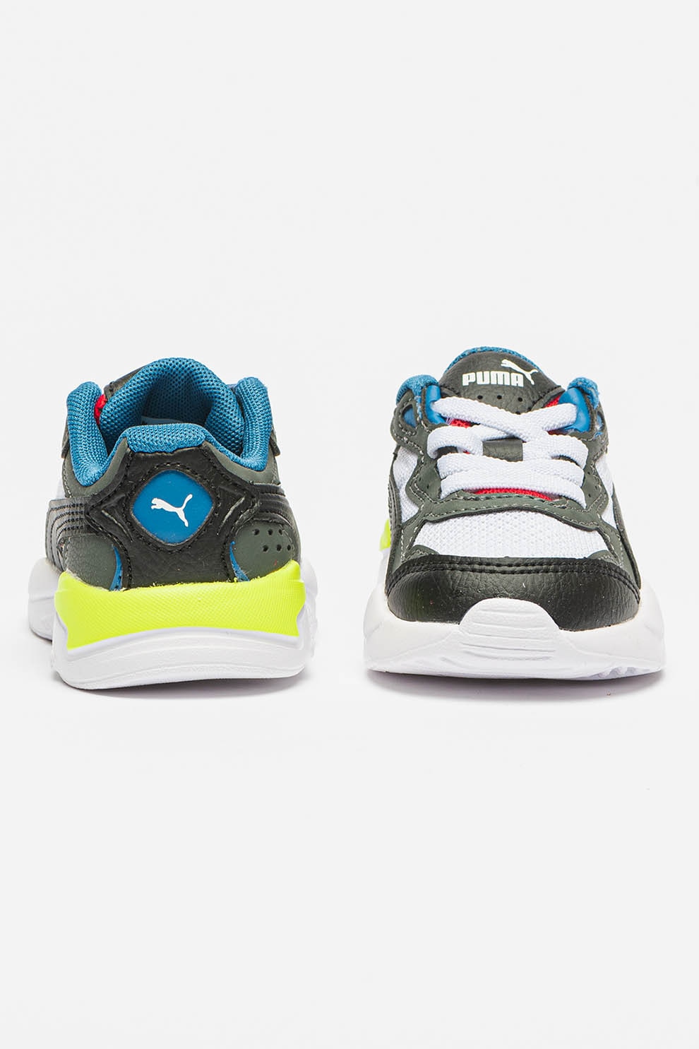 Puma, Спортни обувки X-Ray Speed с мрежести зони, Бял, черен, Tъмносив ...