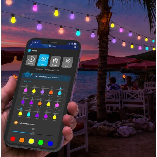 Luminite decorative de exterior Govee, becuri inteligente LED Wifi ...