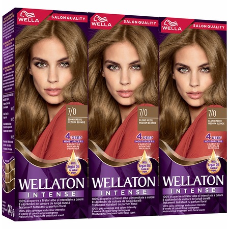 Pachet: 3x Wellaton 7/0, blond mediu - eMAG.ro